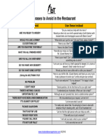 20 Phrases To Avoid in The Restaurant | PDF | Cuisine | Food And Drink