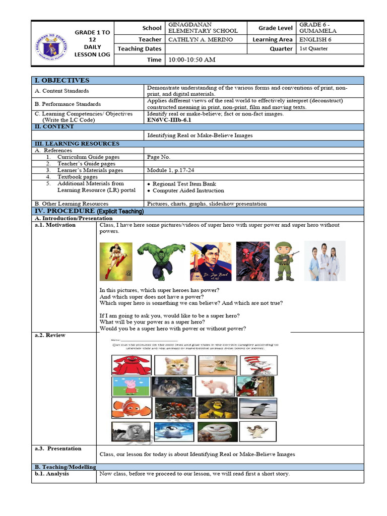 DLL English 6 Cot | PDF | Experience | Learning