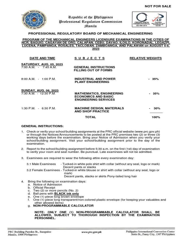 Exam Program 2023 Mele (Mech Engg) Signed | PDF | Vaccines | Calculator