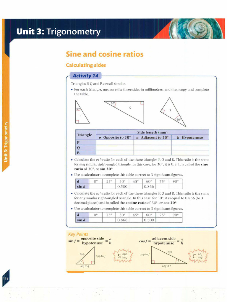 Edexcel IGCSE MATH BOOK B TRIGONOMETRY UNIT 3 | PDF