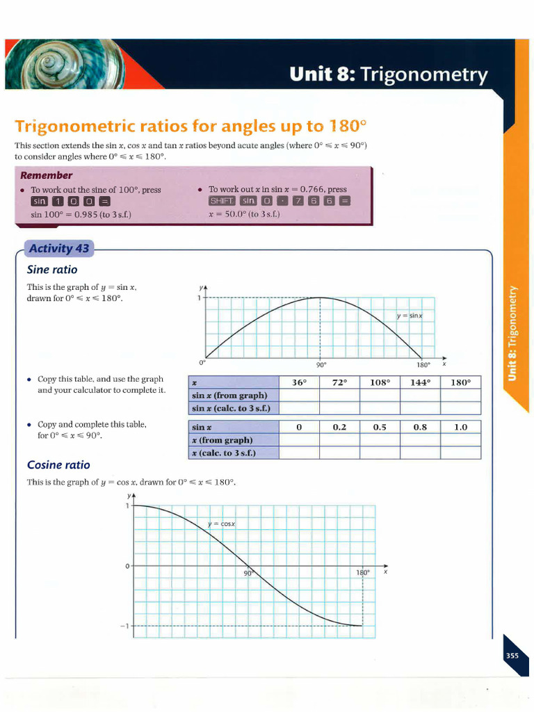 Edexcel Igcse Math Book B Trigonometry Unit 8 | PDF