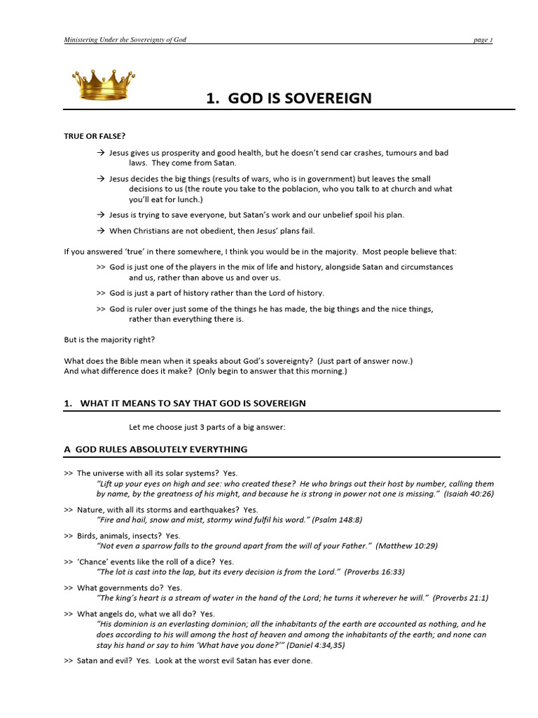 The Sovereignty of God Original | PDF