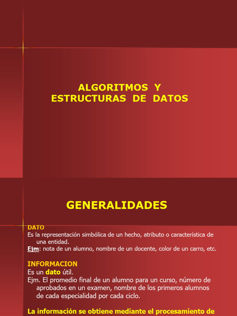 Algoritmos y Estructuras de Datos | PDF Algoritmos y Estructuras de Datos | PDF