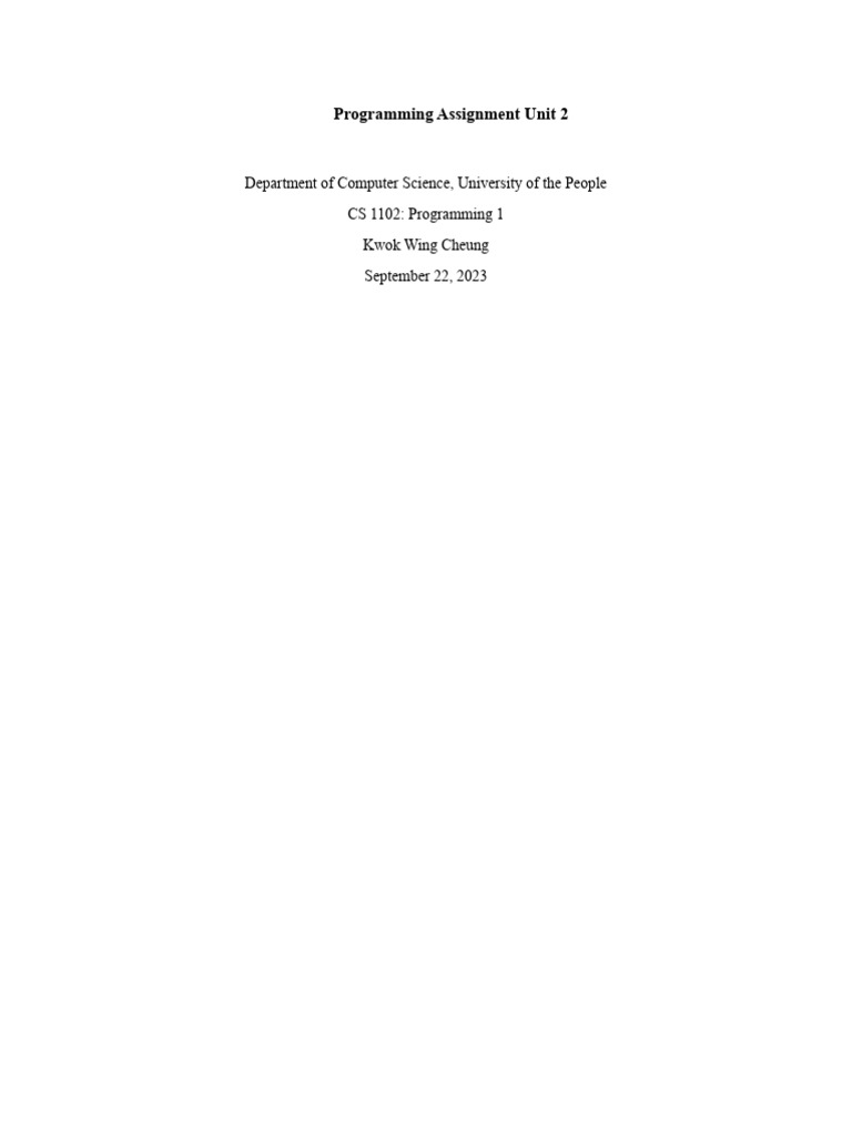 Programming Assignment 2 | PDF Programming Assignment 2 | PDF