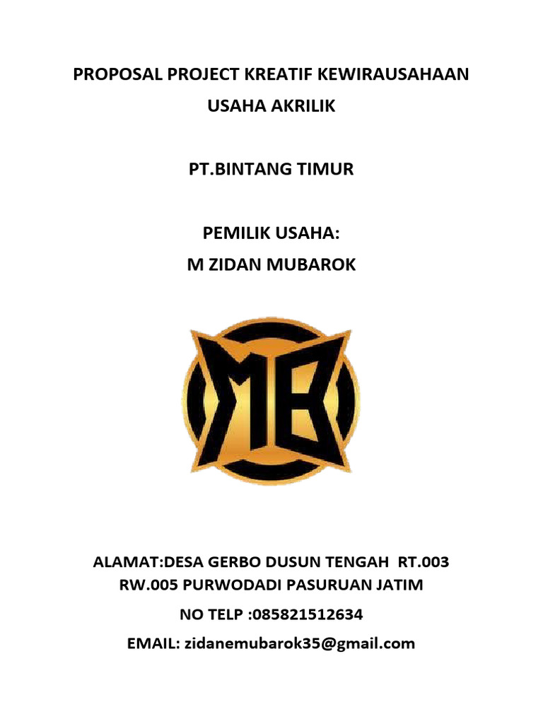 Proposal Usaha Hiasan Lampu Akrilik | PDF