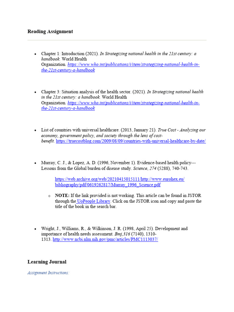 HS 4810 LJ Unit 2 | PDF | Health Policy | Policy