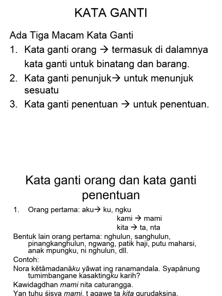 Kata Ganti | PDF