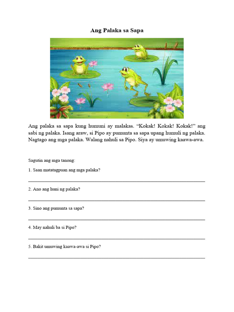 Ang Palaka Sa Sapa Independent Level | PDF