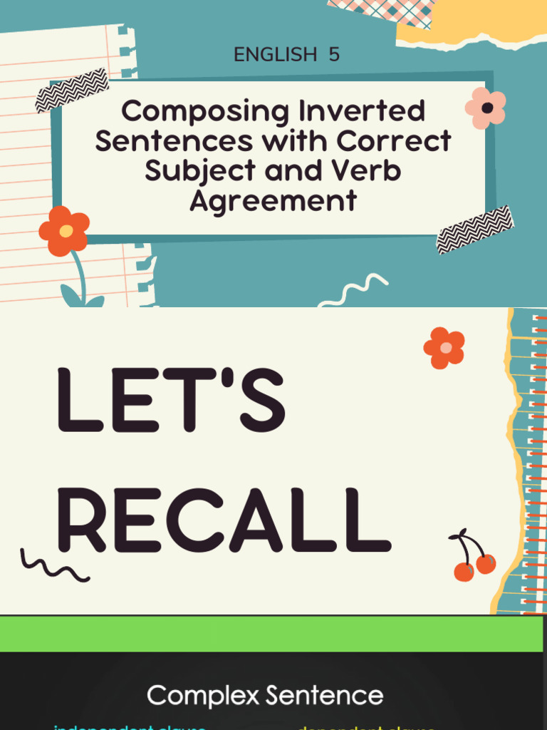 Inverted Sentences and Agreement Rules | PDF | Language Arts & Discipline