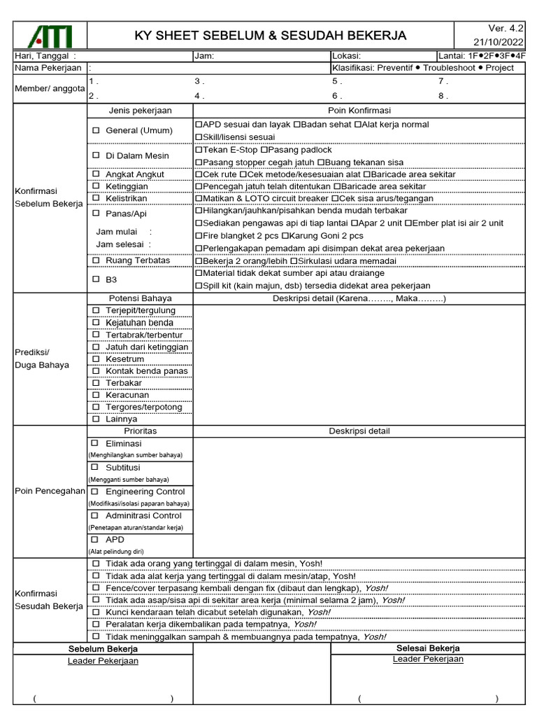 Prosedur Keamanan KY Sheet | PDF