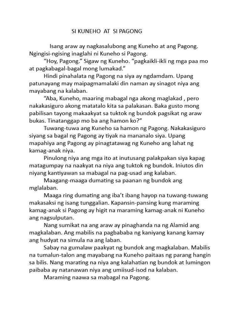 Si Kuneho at Si Pagong | PDF