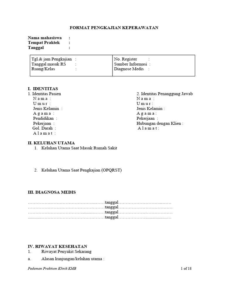 Format Pengkajian PK KMB | PDF