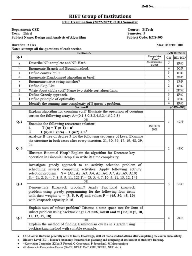 Cse 05 KCS-503 SJ | PDF | Mathematical Relations | Algorithms And Data Structures