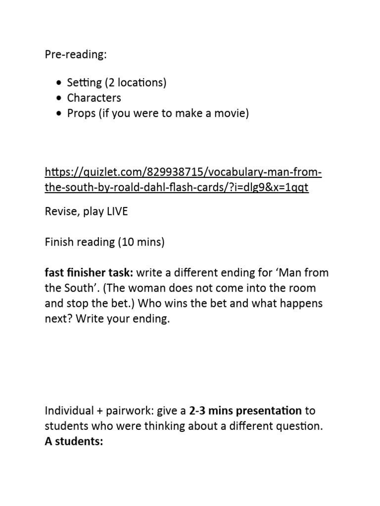 Man From The South by Roald Dahl | PDF