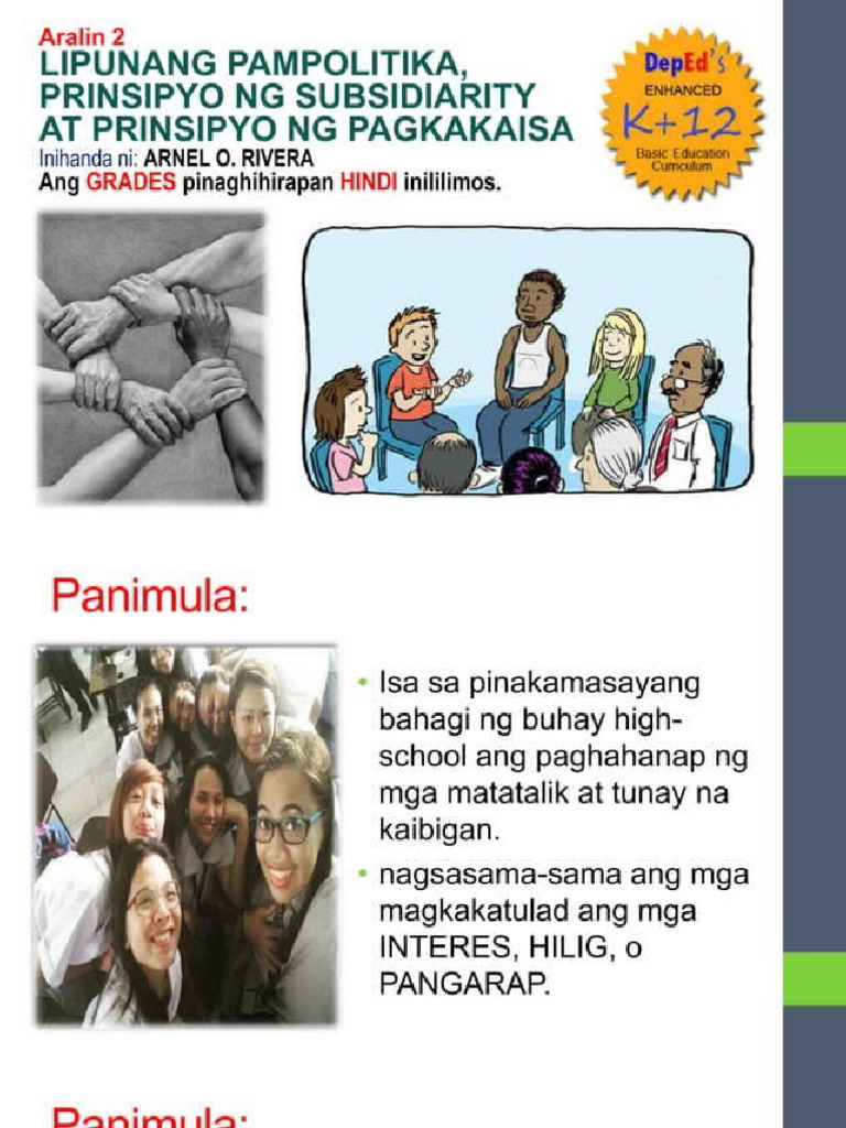 Aralin 2 Prinsipyo Ng Subsidiarity Ppt