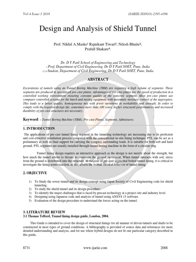 Shield Tunnel Design & Analysis | PDF