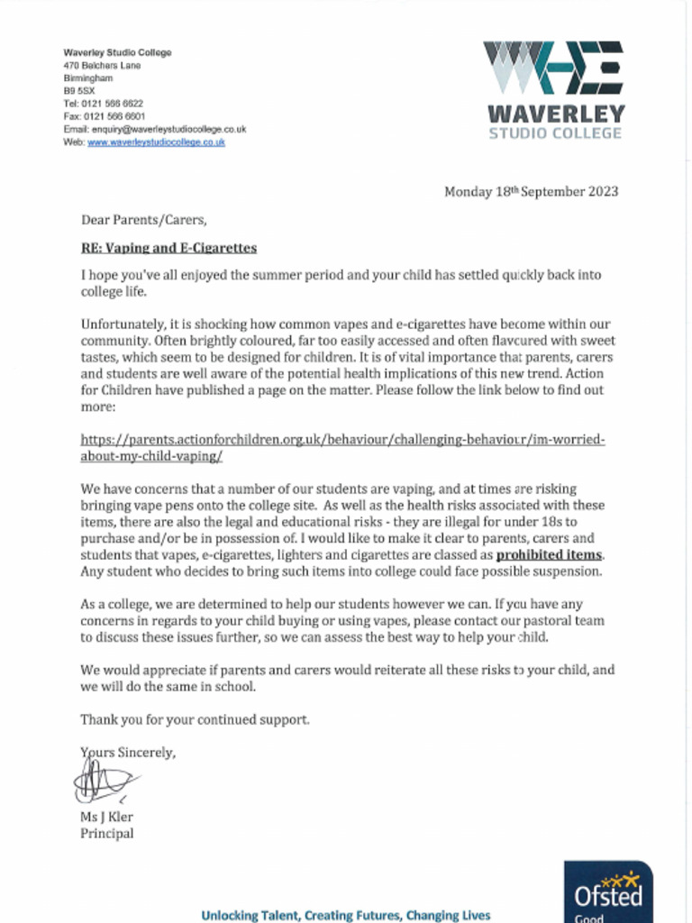 Vaping Letter | PDF