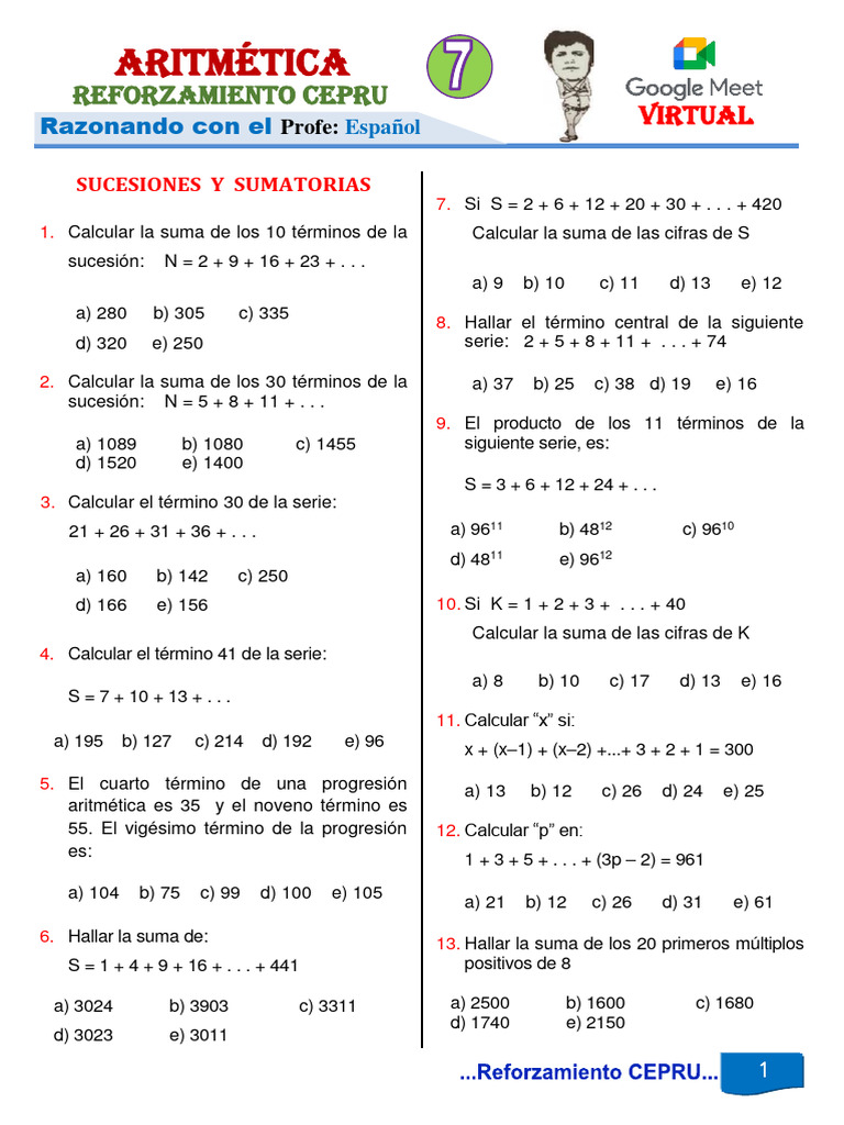 07 Sucesiones y Sumatorias | PDF