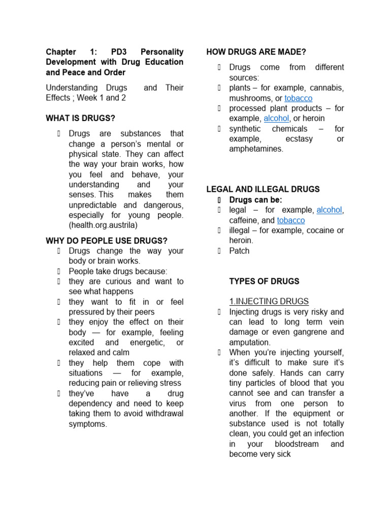Chapter 1: PD3 Personality Development With Drug Education and Peace ...