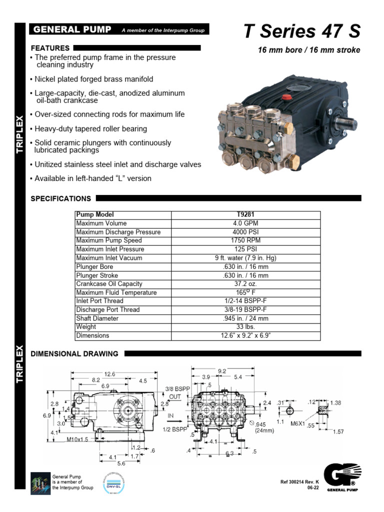 T9281 Pump | PDF | Pump | Mechanical Engineering