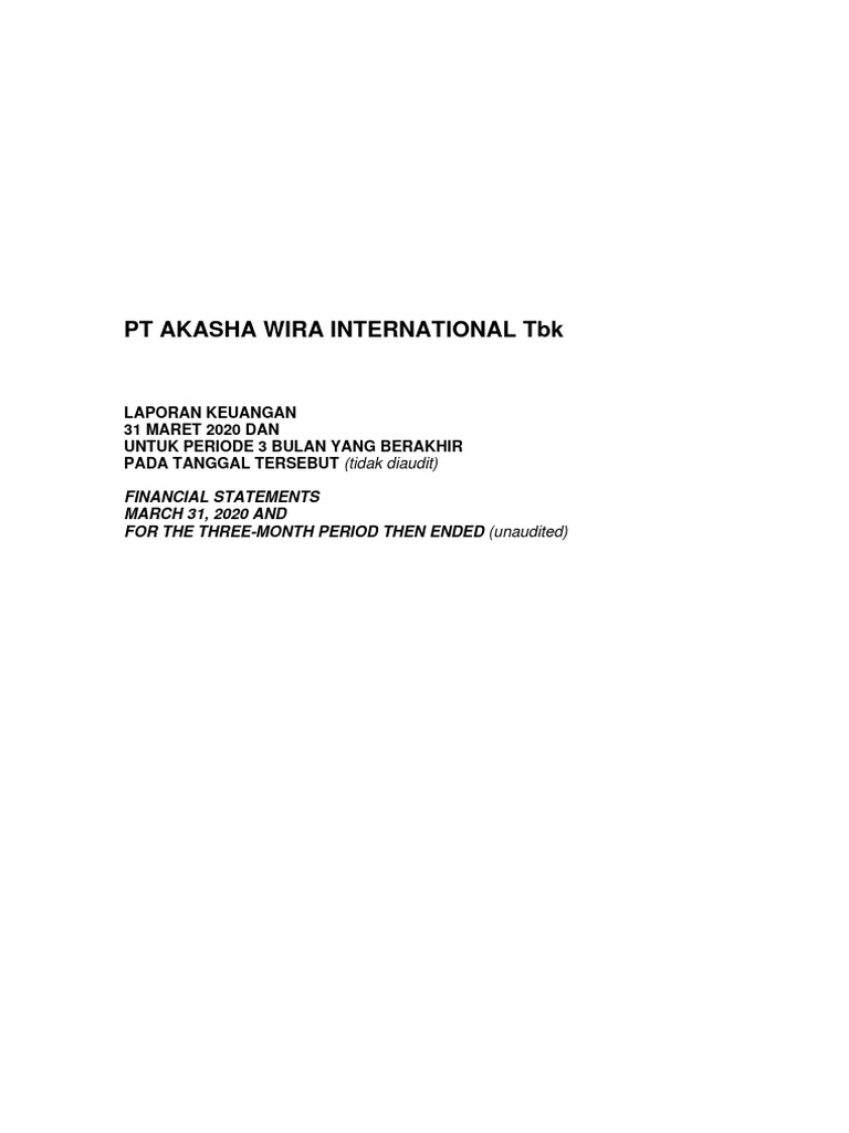 PT Akasha Wira International - MAR 20 (Signed) | PDF