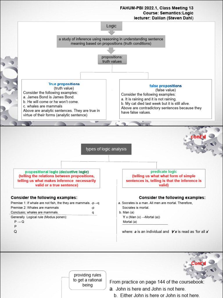 CM 13 Semantics PBI 2022.1 (PPT, Logic 1 | PDF