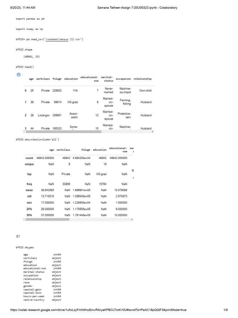 Samana Tatheer-Assign 7-20U00323.Ipynb - Colaboratory | PDF | Taxes | Financial Economics