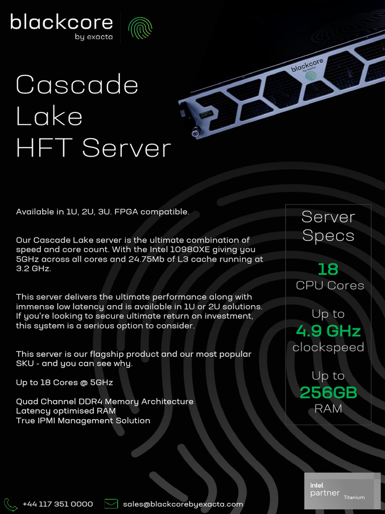 Blackcore Cascade Lake Server Spec Sheet | PDF