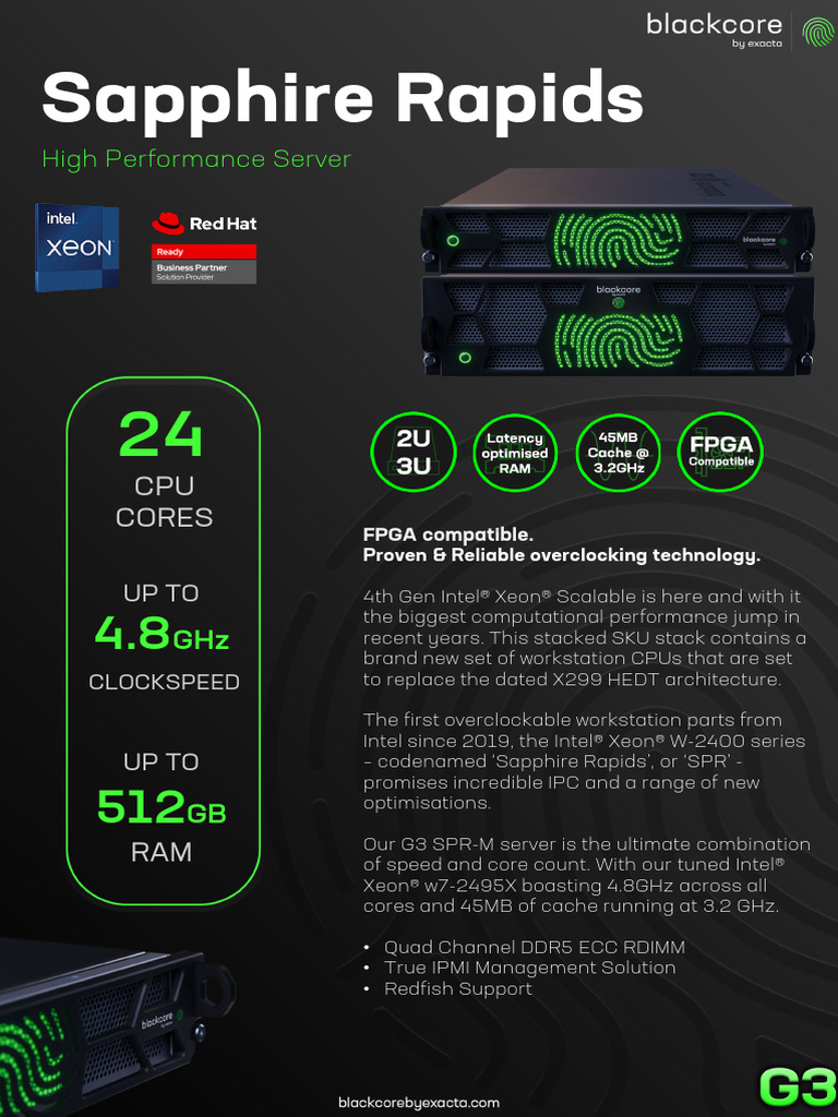 Blackcore Sapphire Rapid Server Spec Sheet | PDF