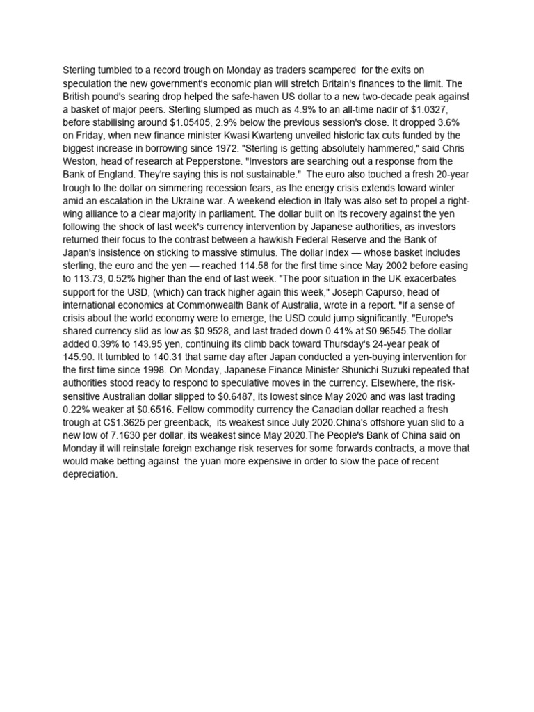 Raw Text | PDF | United States Dollar | Pound Sterling