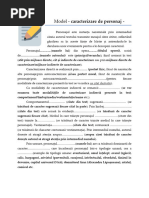 CARACTERIZAREA PERSONAJULUI Schema de Completat COMPUNERE - 2023 | PDF
