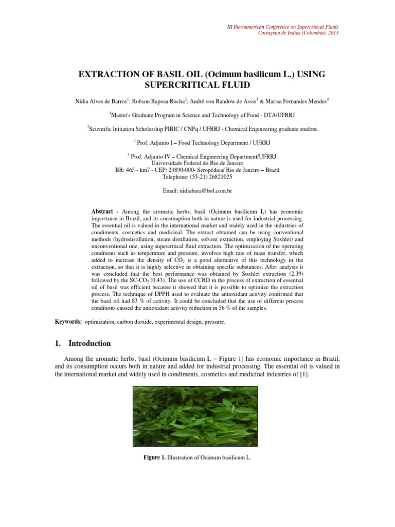 Tulsi Oil Extraction | PDF | Science & Mathematics