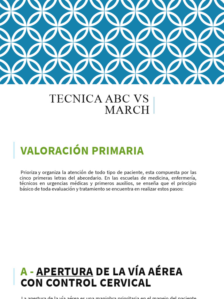 Tecnica Abc VS March | PDF | Sangrado | Primeros auxilios