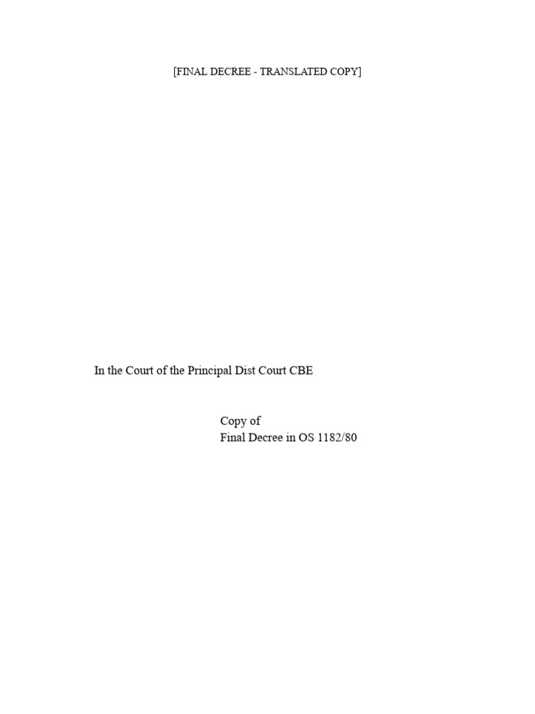 Translated Final Decree - Draft | PDF