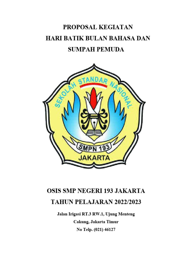 Proposal Hari Batik Dan Bulan Bahasa-Osis193 | PDF