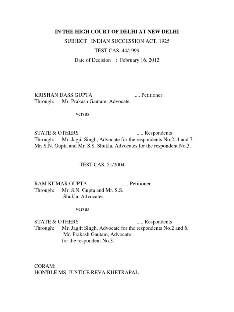 Krishan Dass Gupta vs. State | PDF