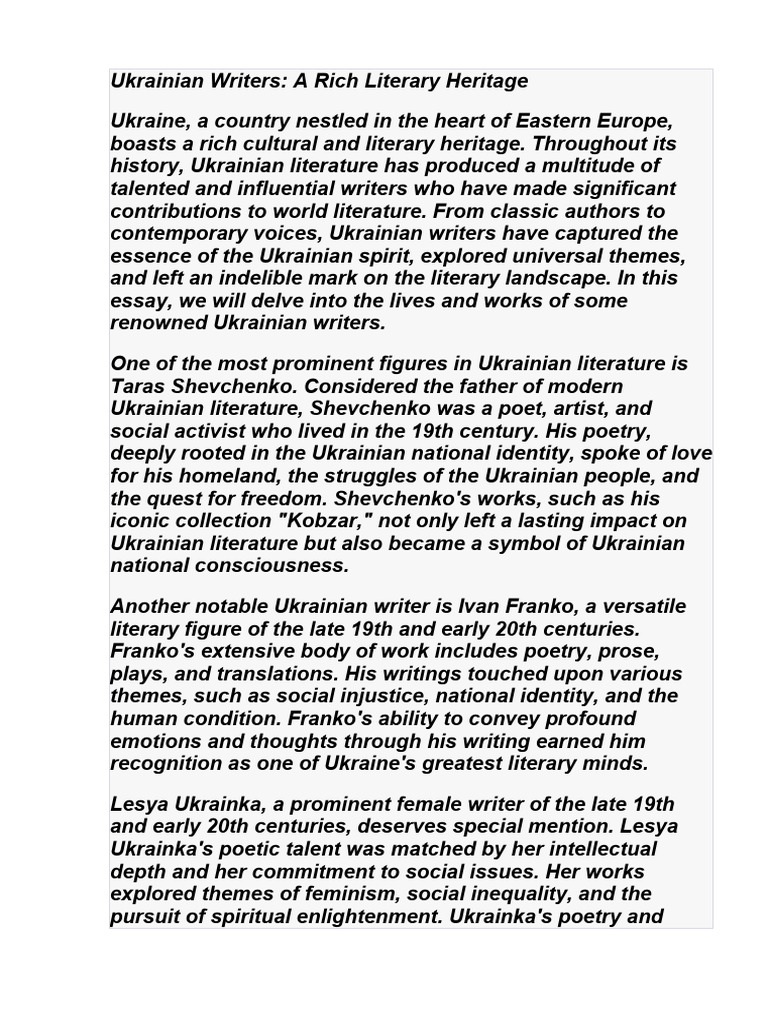 Ukrainian Literary Icons | PDF | Classics | General Fiction