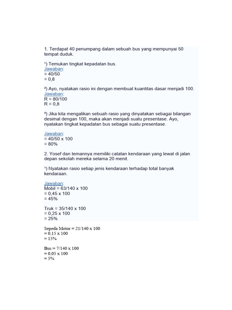 Soal Rasio Dan Diagram | PDF