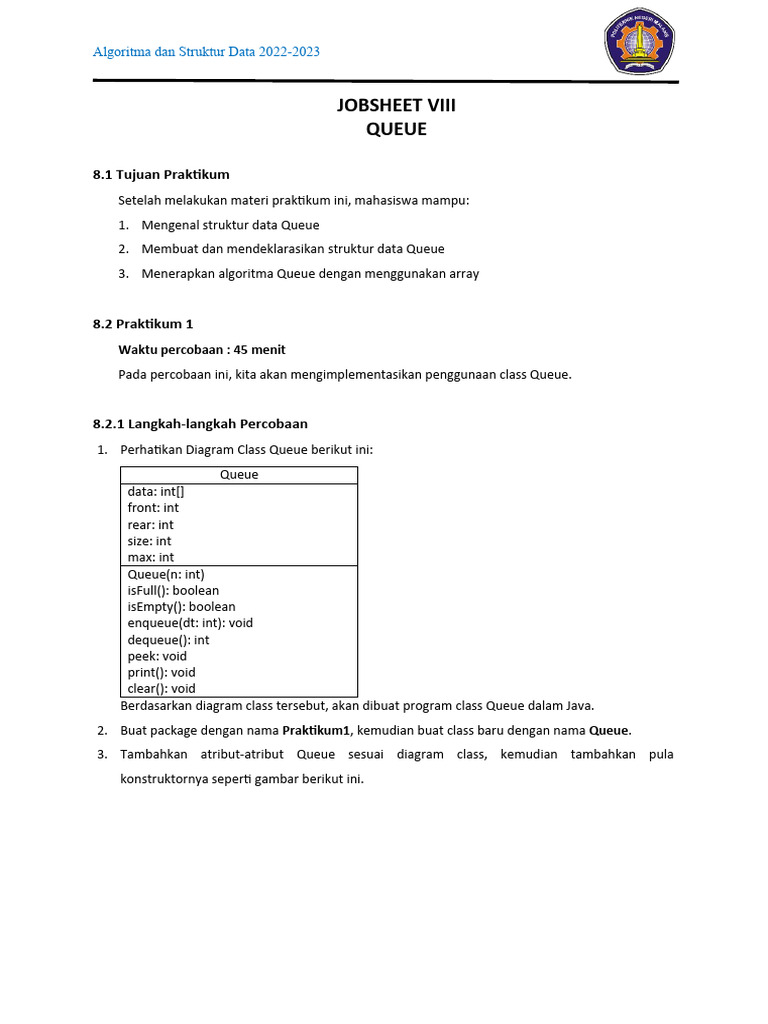 Jobsheet 8 - Queue | PDF