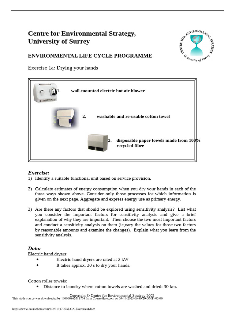 LCA_Exercises_1_.doc | PDF