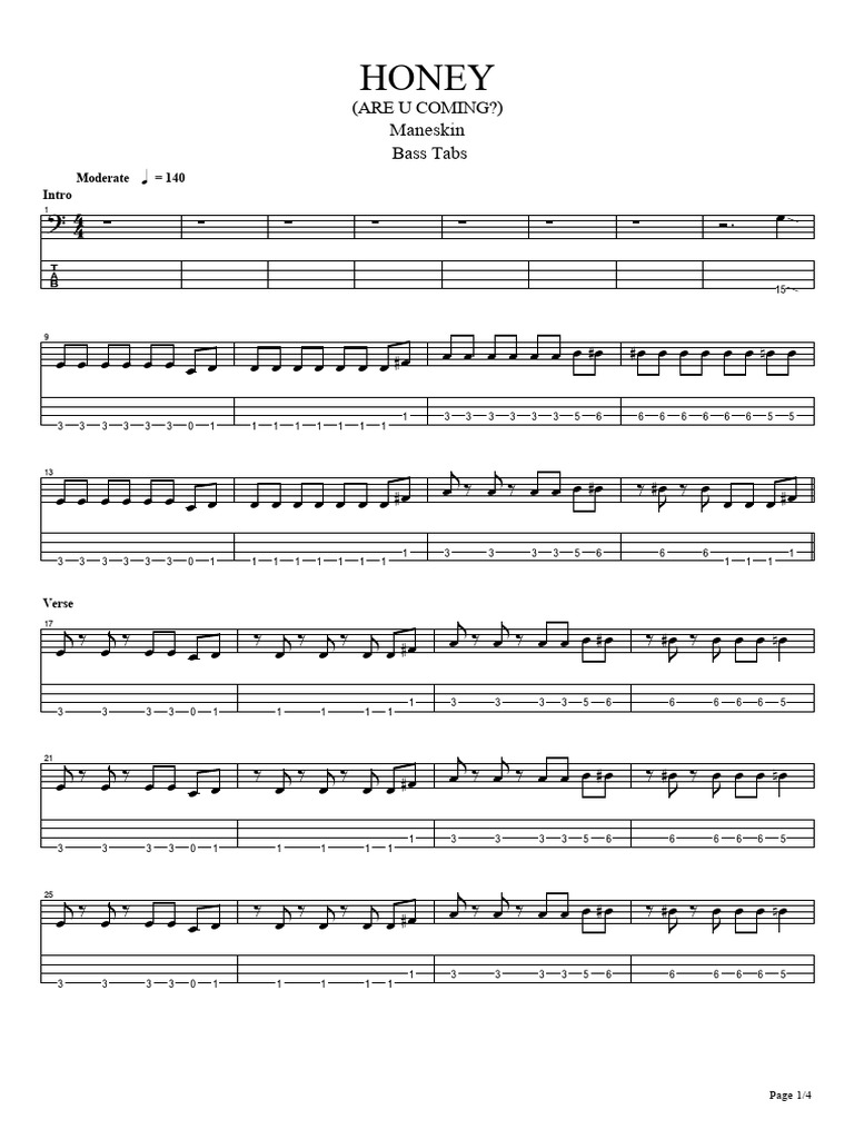 Honey Bass Tabs | PDF
