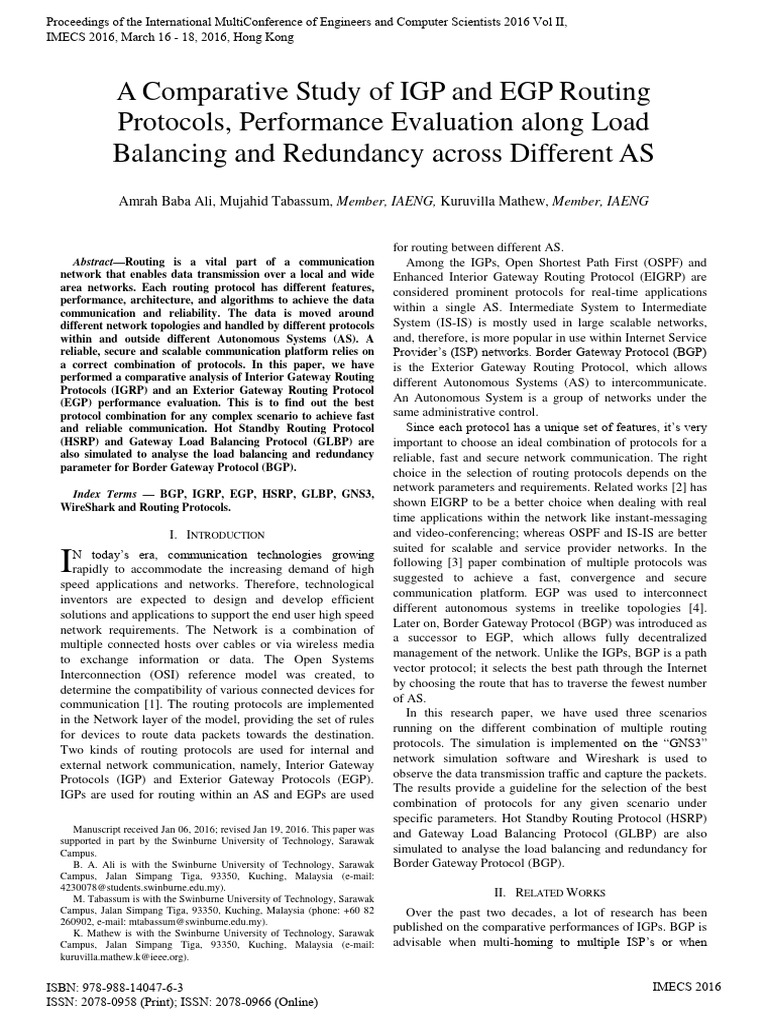 Comparative Study IGP and EGP | PDF