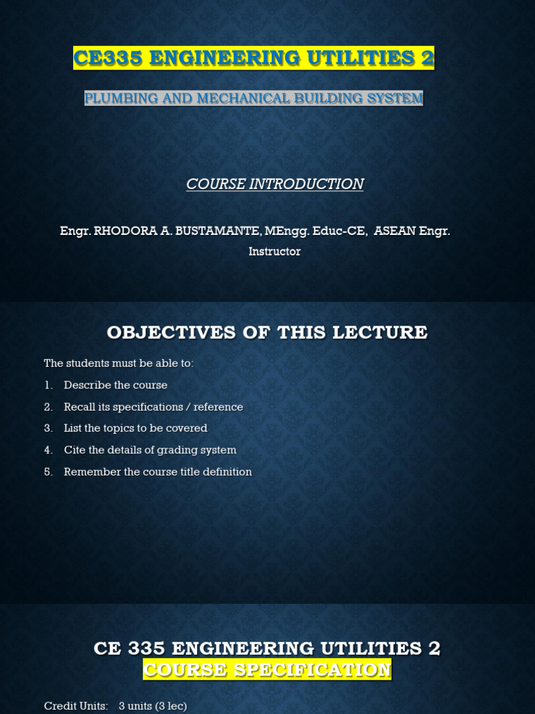 CE335 Topic 1 Engineering Utilities 2 | PDF | Engineering | System