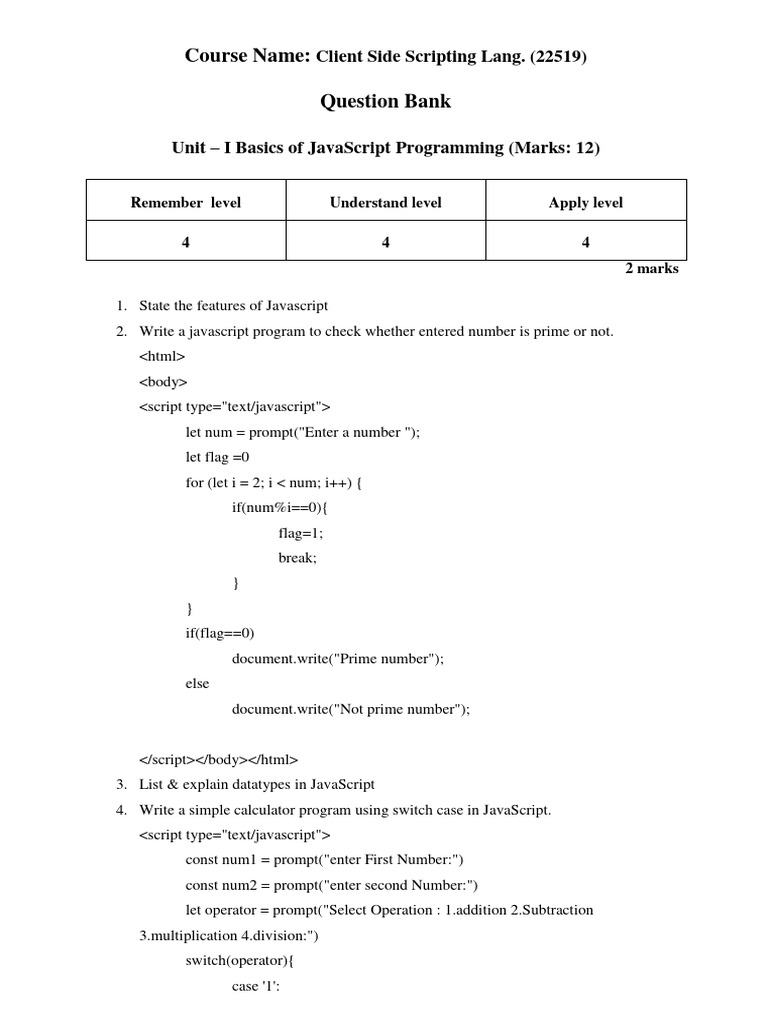 QB Answer - (CHAP-1) | PDF | Java Script | Software