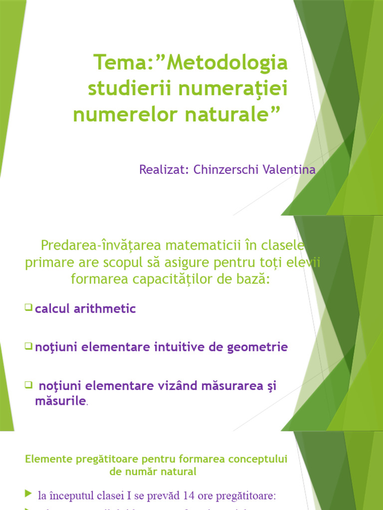 Metodologia Studierii Numeraţiei Numerelor Naturale | PDF