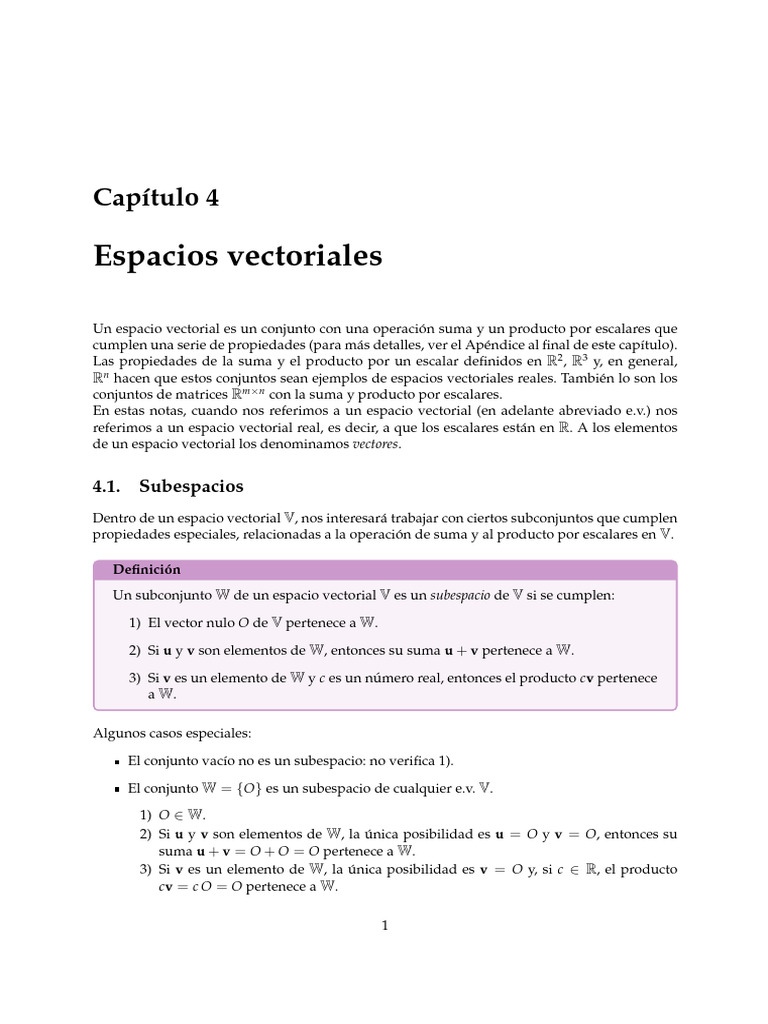 Álgebra 27 - CBC - Capitulo - 4 | PDF | Espacio vectorial | Escalar (Matemáticas)