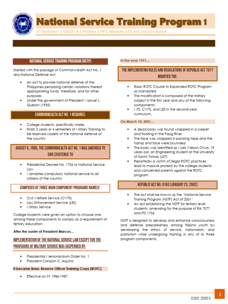 Reviewer in NSTP | PDF