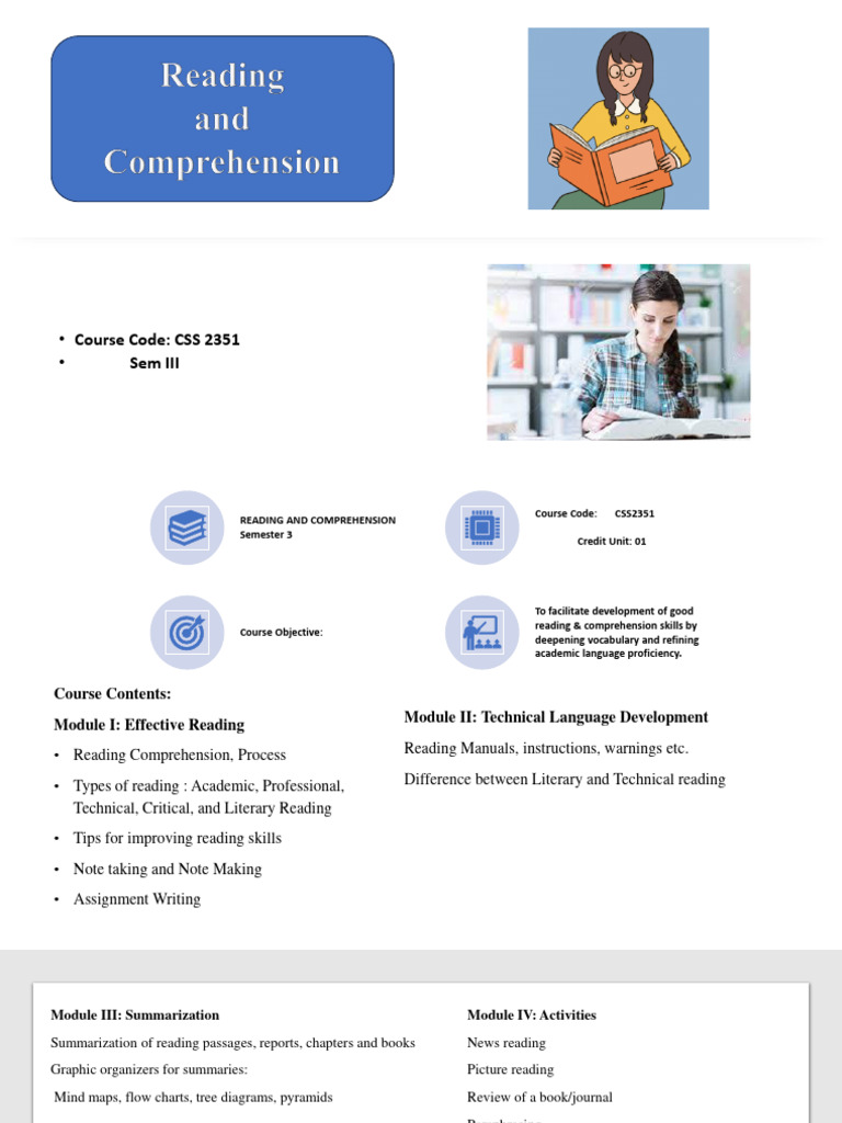 Module I Reading Comprehension | PDF | Reading Comprehension | Speed Reading