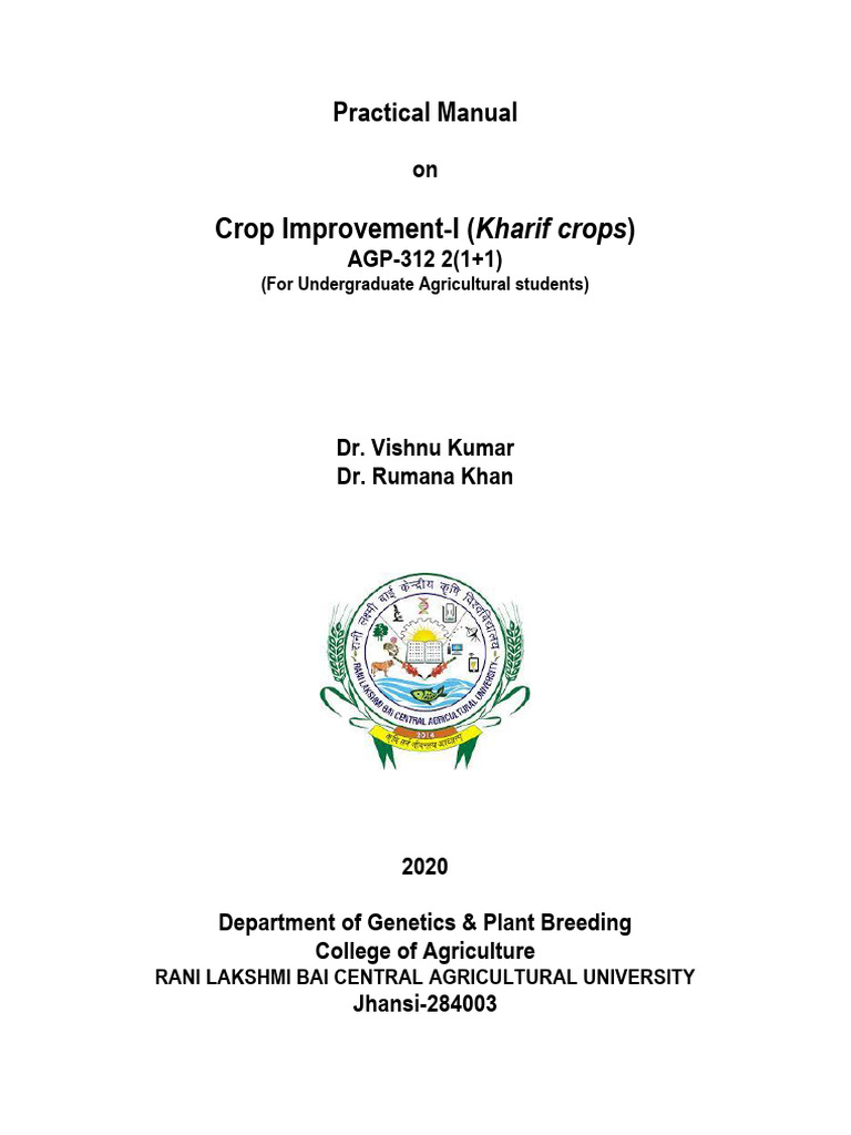 AGP-312 Crop Improvement - I (Kharif Crops) | PDF | Flowers | Botany