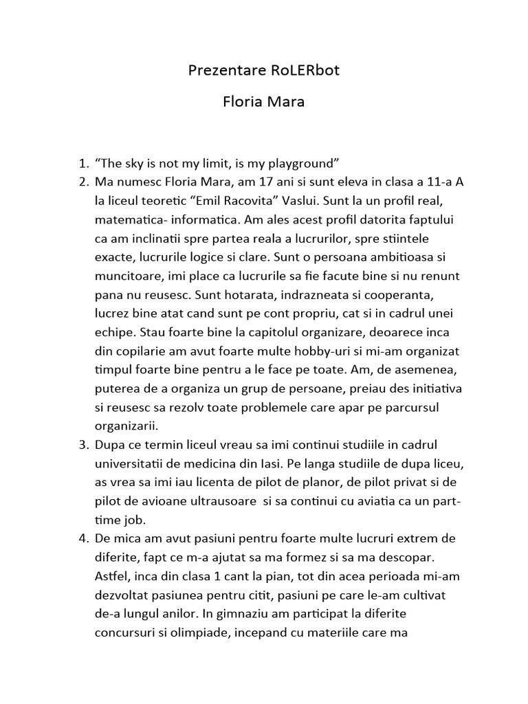 Prezentare RoLERbot | PDF